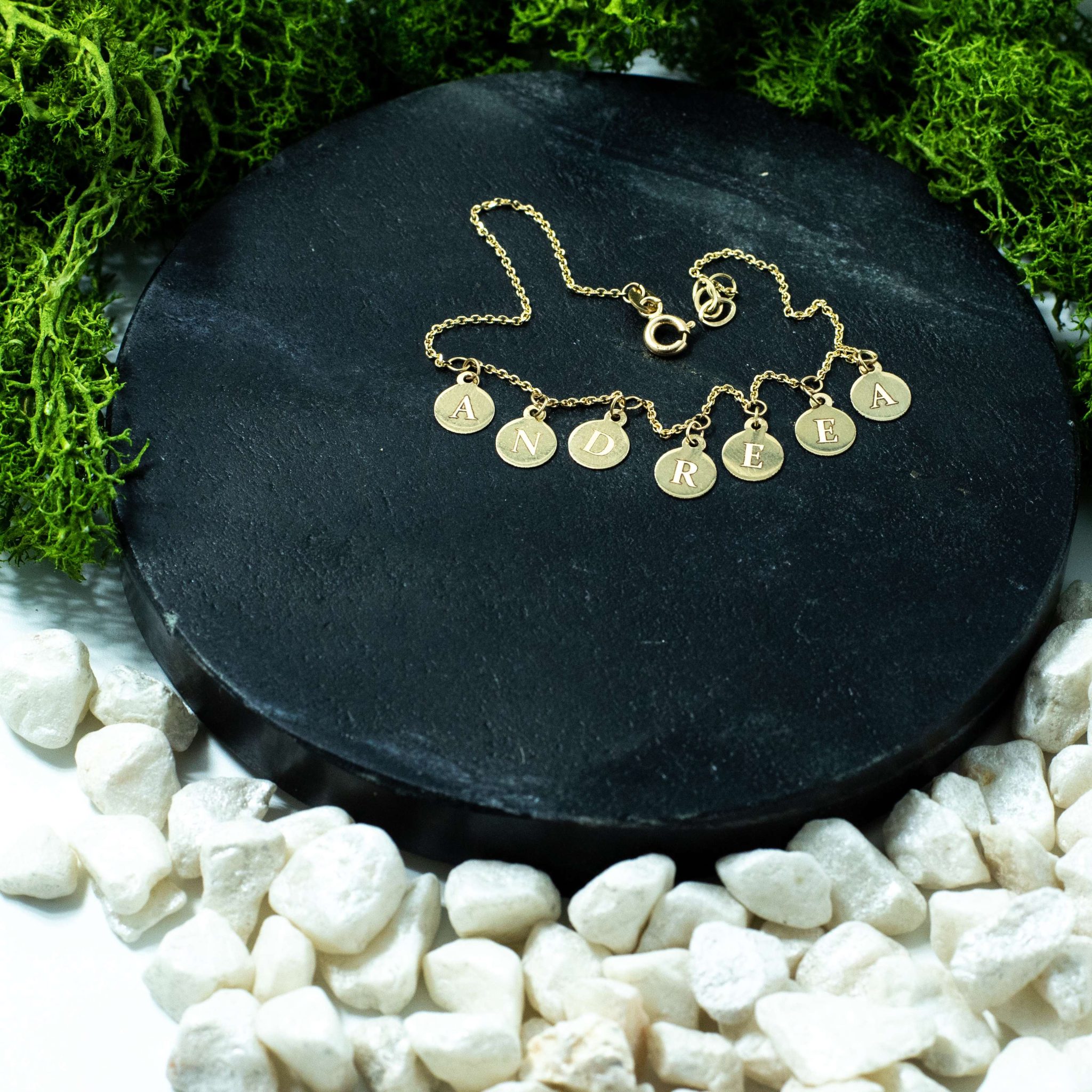 Set Aur 14K Personalizabil - Lantisor si Bratara cu Litere