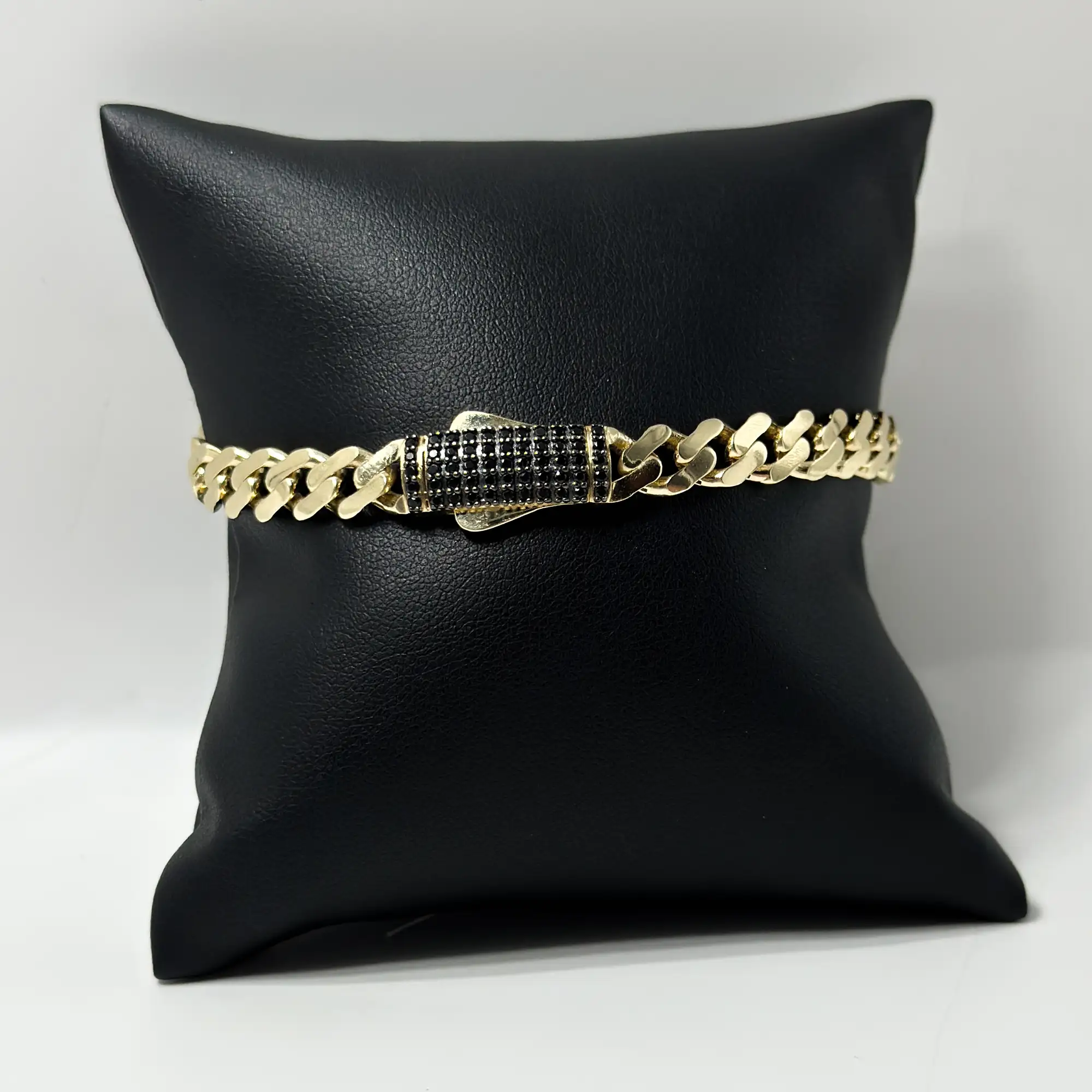 Brățară Cuban Aur 14K cu Zirconiu Negru 9.4g Damă