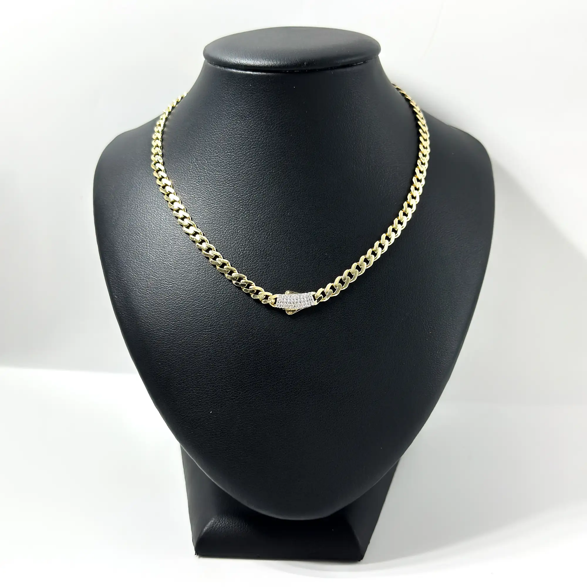 Lant Cuban Aur 14K Damă cu Zirconiu 9.1g 42cm | Doremavix