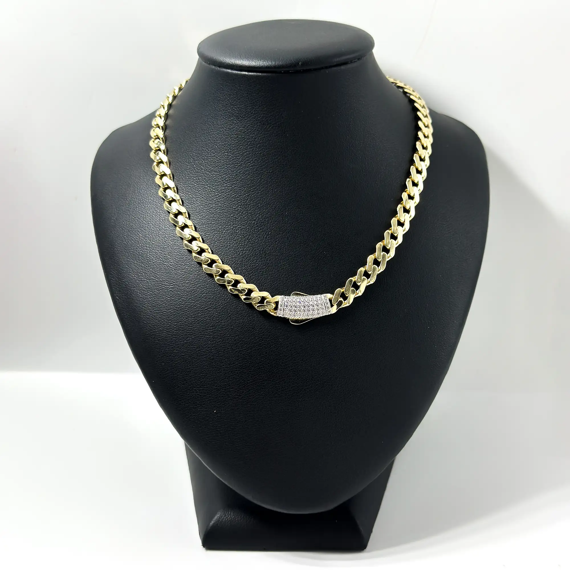 Lanț Cuban Aur 14K cu Zirconiu Dama 42 cm 5 mm 13.1 g